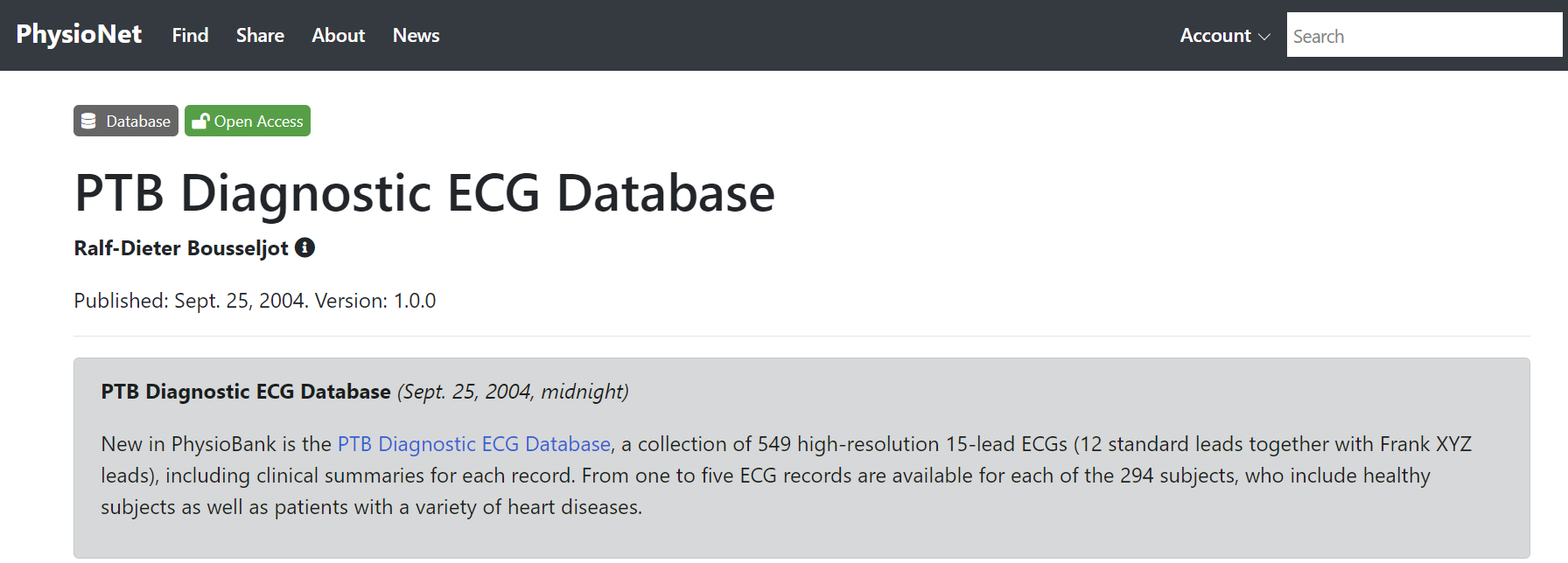 常用电生理心电信号数据集合 (ECG)_ecg数据集-CSDN博客