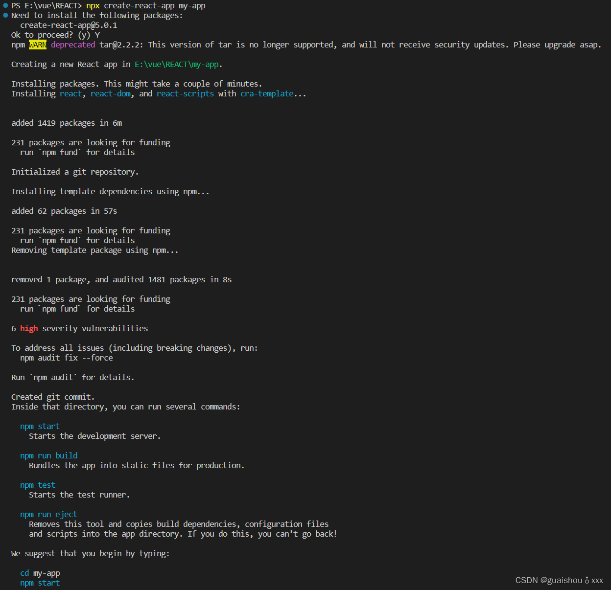 创建新的 React 应用_react create app-CSDN博客