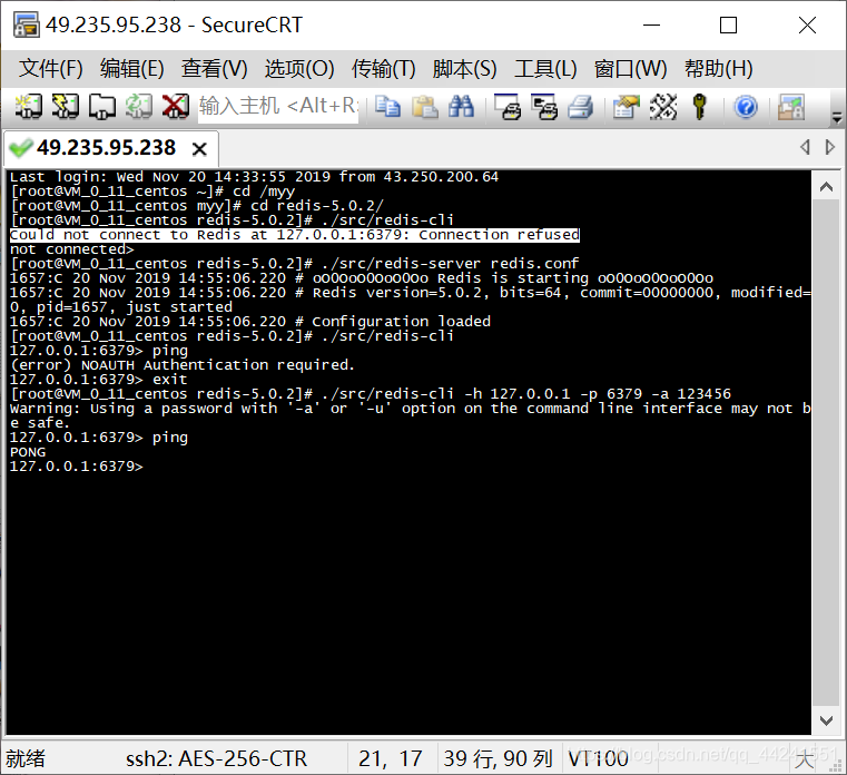 笔记：redis客户端连接测试报错Can't connect to redis-server_redisconnectionexception: can't connect to ...