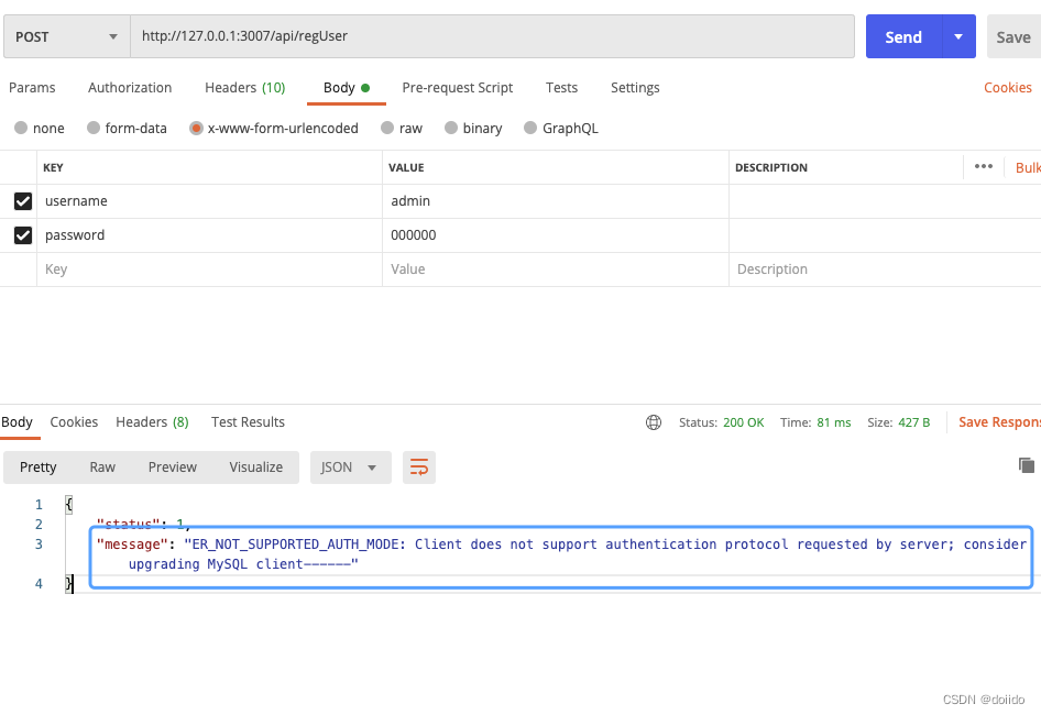 ER_NOT_SUPPORTED_AUTH_MODE: Client does not support authentication protocol requested by server ...