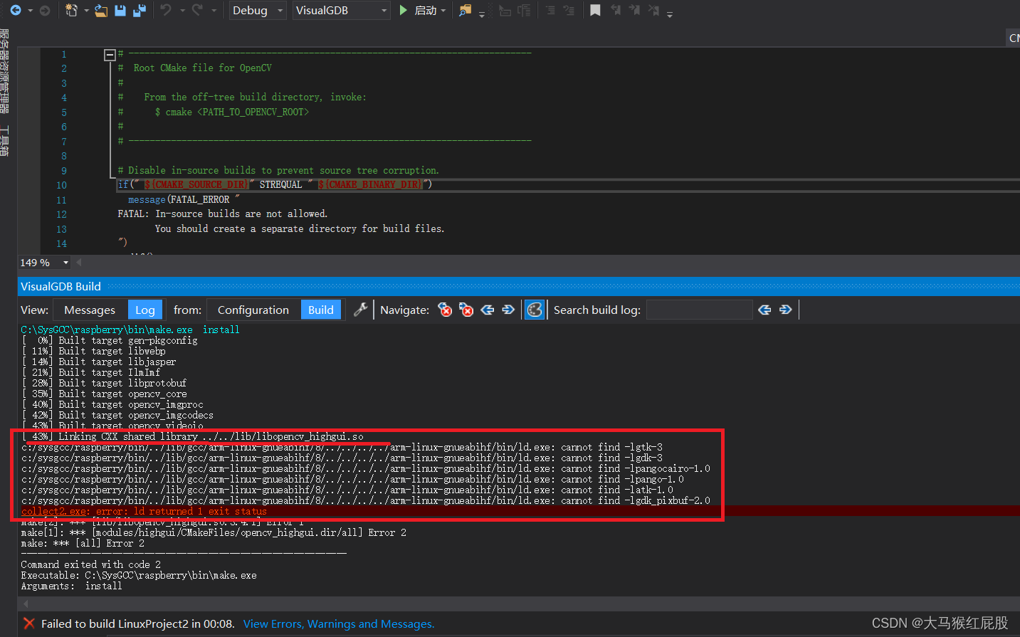 Windows平台visual studio与树莓派跨平台交叉编译opencv_visual studio 交叉编译-CSDN博客