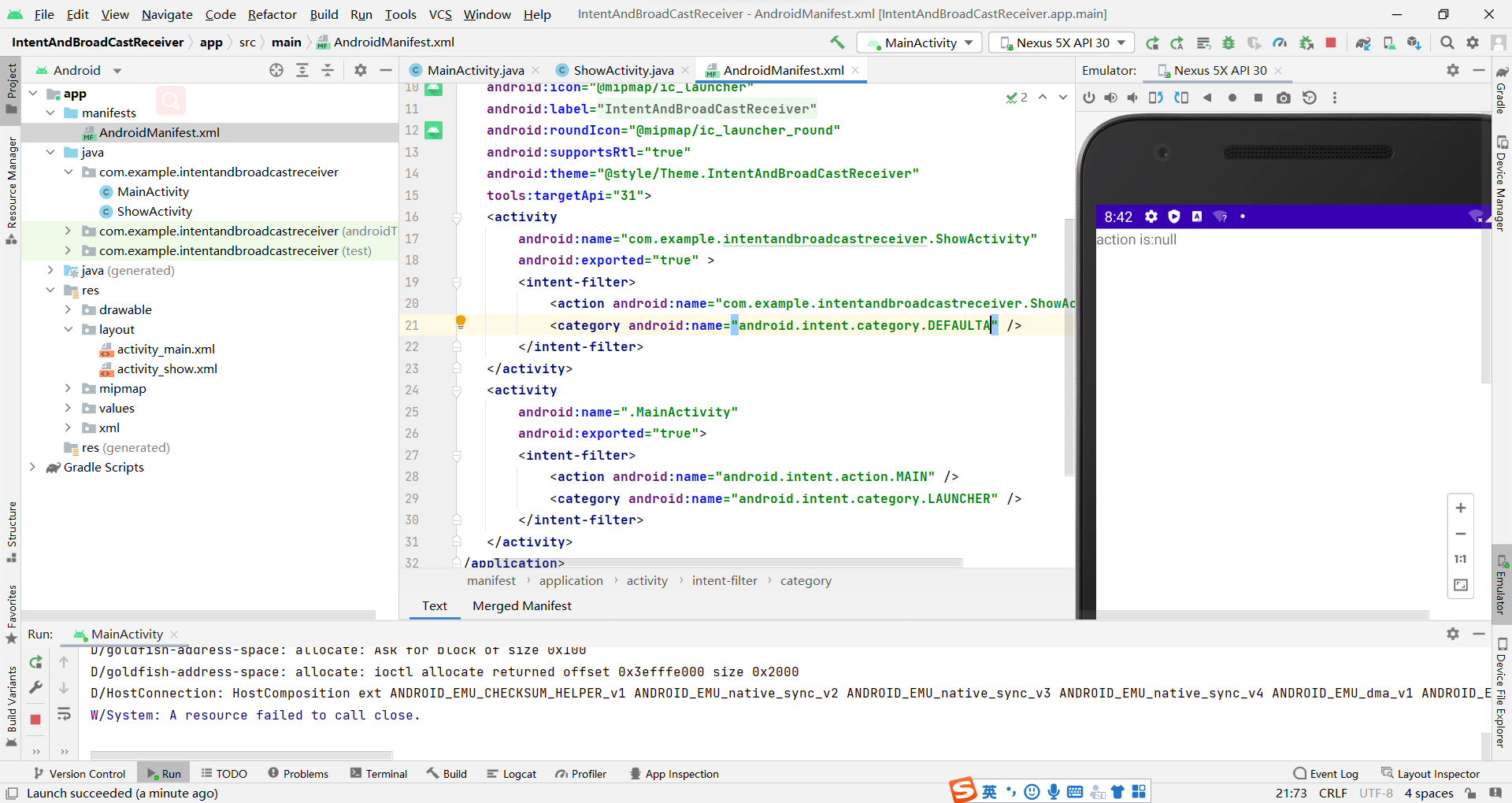 Intent和BroadCast-Receiver_intent 模拟广播-CSDN博客