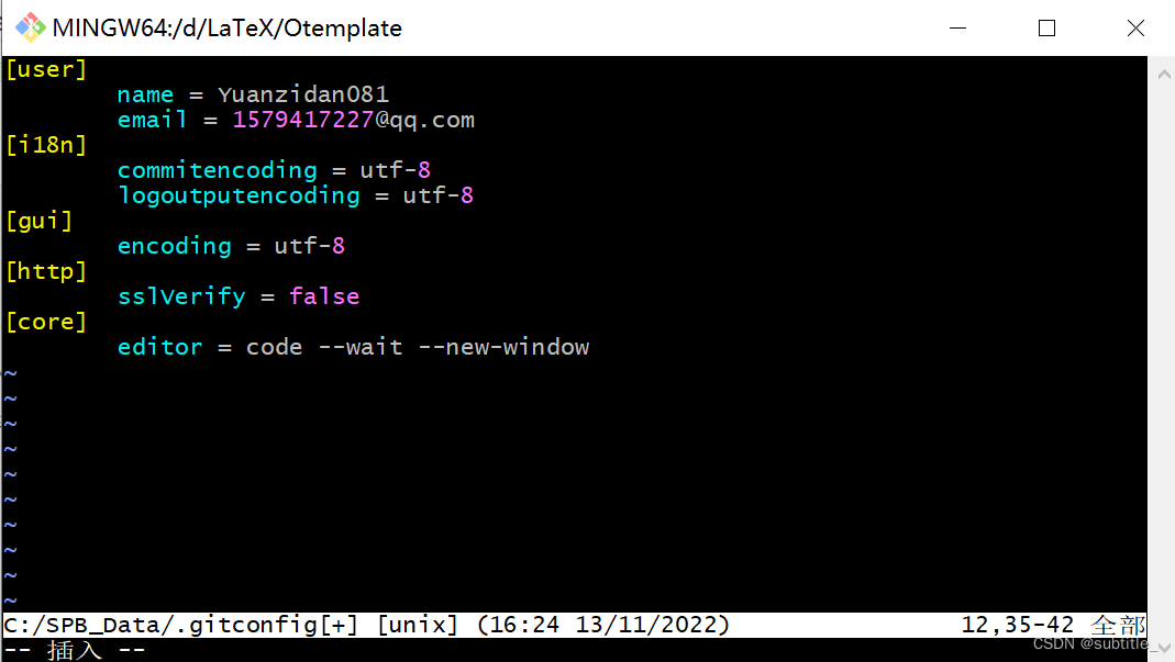 Git查看和编辑配置并设置默认编辑器为VSCode_git config --global --edit-CSDN博客