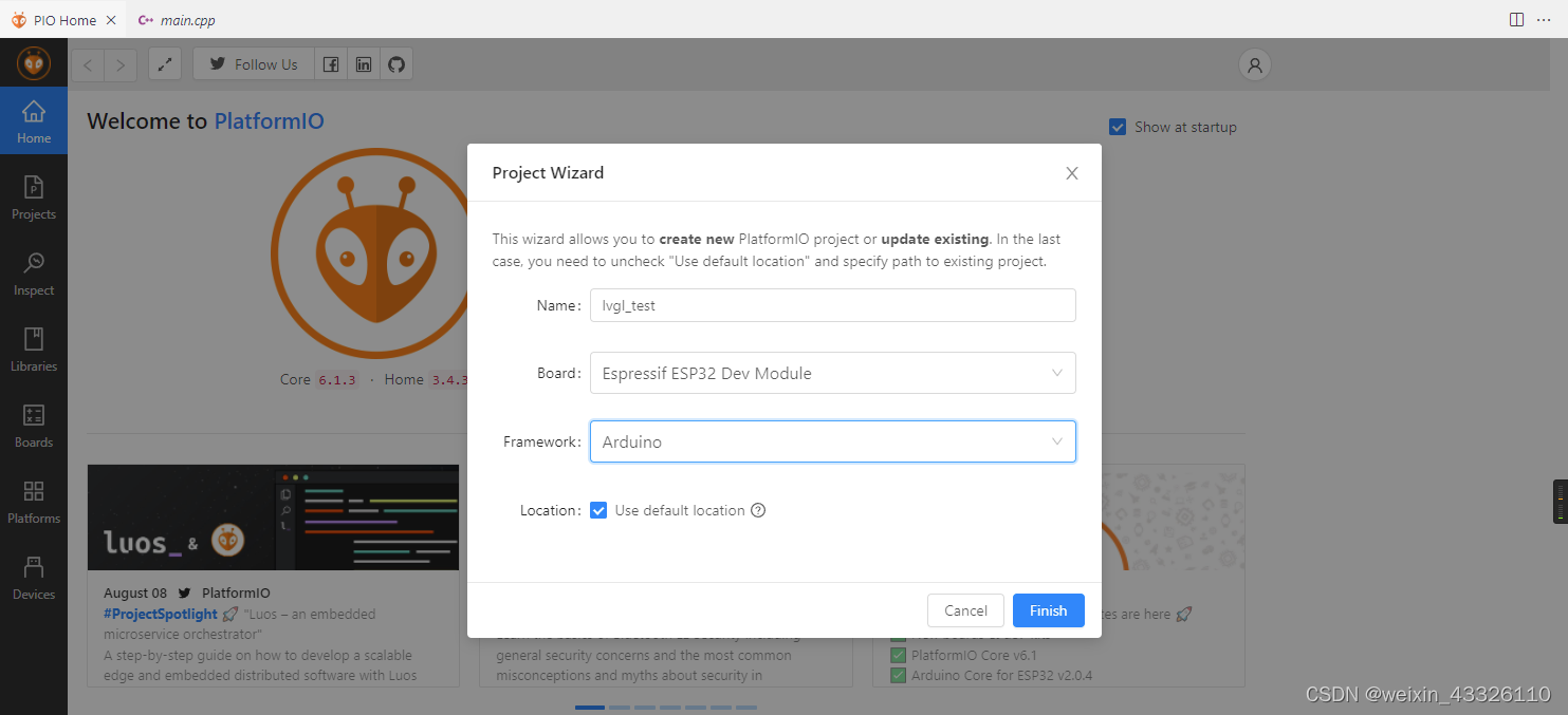【esp32&lvgl】-1.1 # 基于PlatformIO进行ESP32上lvgl_v8开发（Arduino框架）_platformio esp32 lvgl-CSDN博客