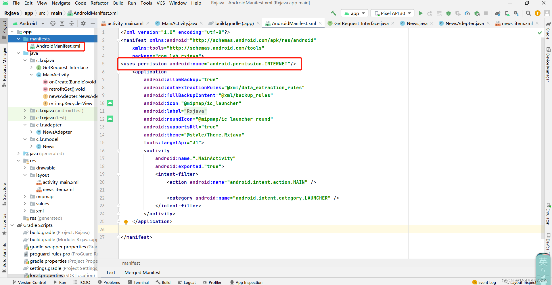 Retrofit+OkHTTP+RxJava+RecycleView的实现步骤_android rxjava recycleview-CSDN博客
