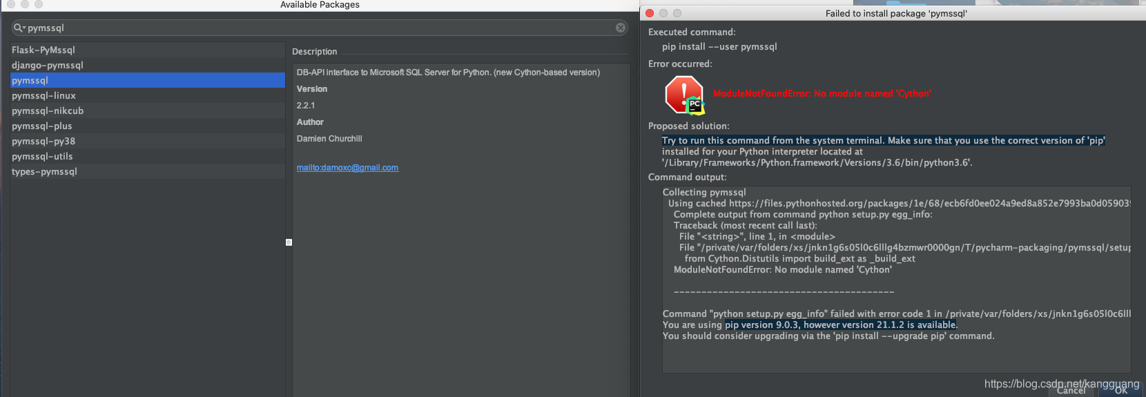 Try to run this command from the system terminal. Make sure that you ...