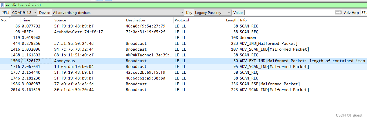 nRF Sniffer 在Wireshark中的使用-CSDN博客
