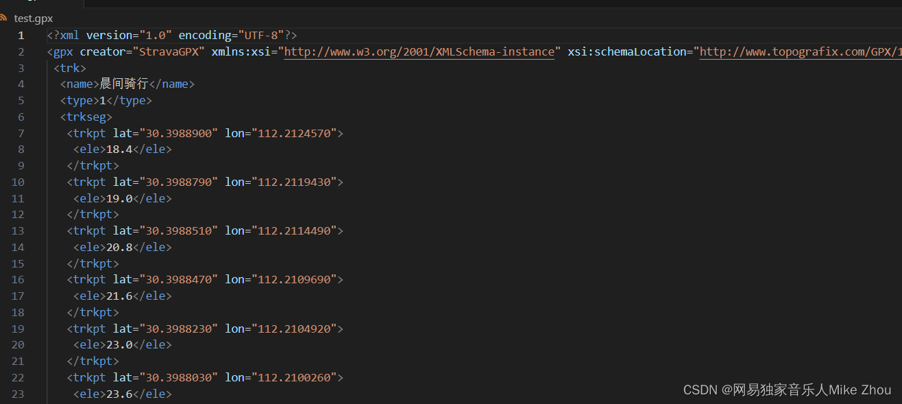 【Python文本处理】基于运动路线记录GPX文件解析，心率、速度、时间、功率、踏频、海拔等参数的生成和更改，以及GPX循环拼接_gpx路线文件-CSDN博客