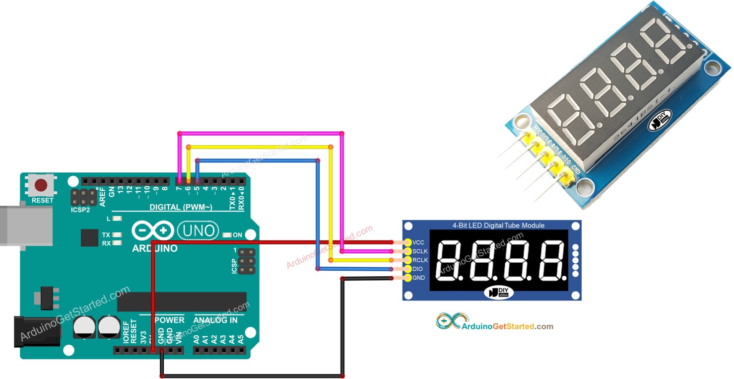 Arduino - 74HC595 4 位 7 段显示器_arduino 74hc595-CSDN博客