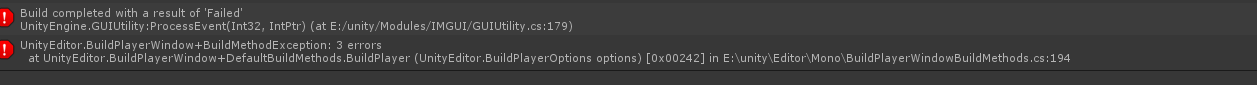 Unity学习-关于打包不成功UnityEditor.BuildPlayerWindow+BuildMethodException: 3 errors-CSDN博客
