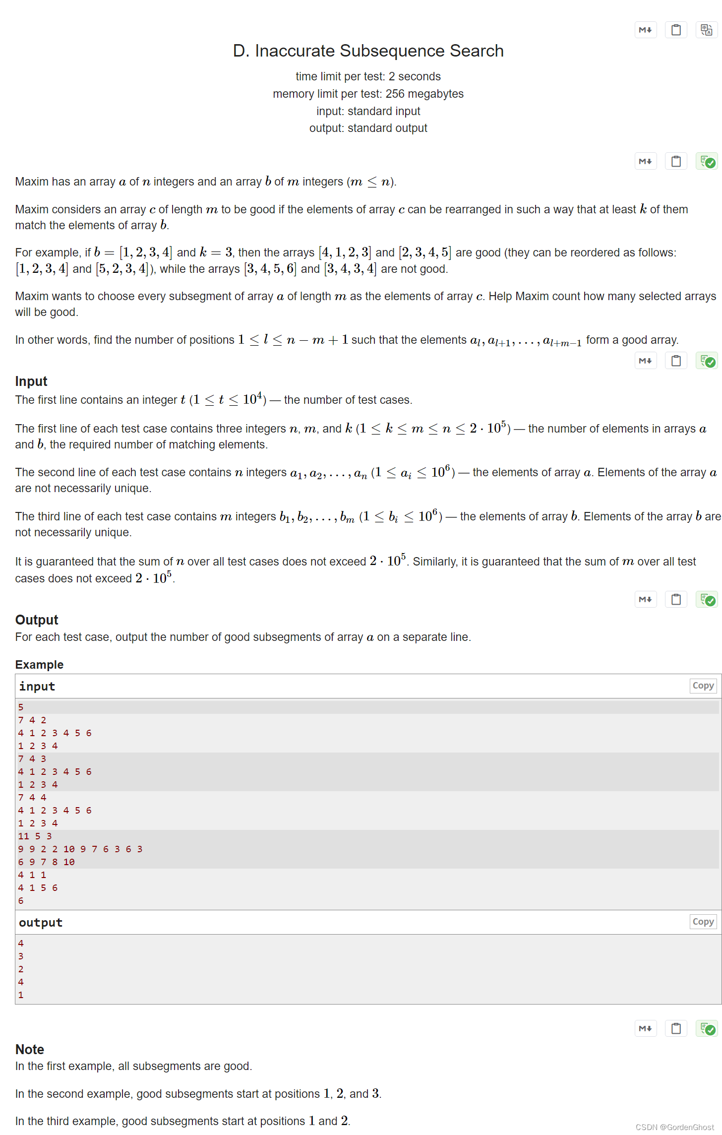Inaccurate Subsequence Search（Round 938）-CSDN博客