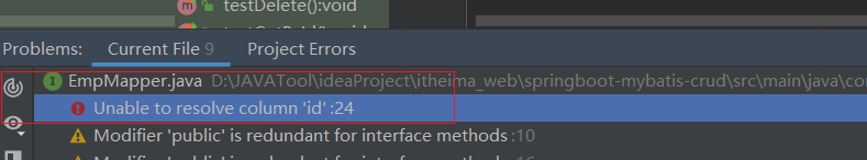 报错信息“Unable to resolve column ‘id’” _unable to resolve column 'id-CSDN博客