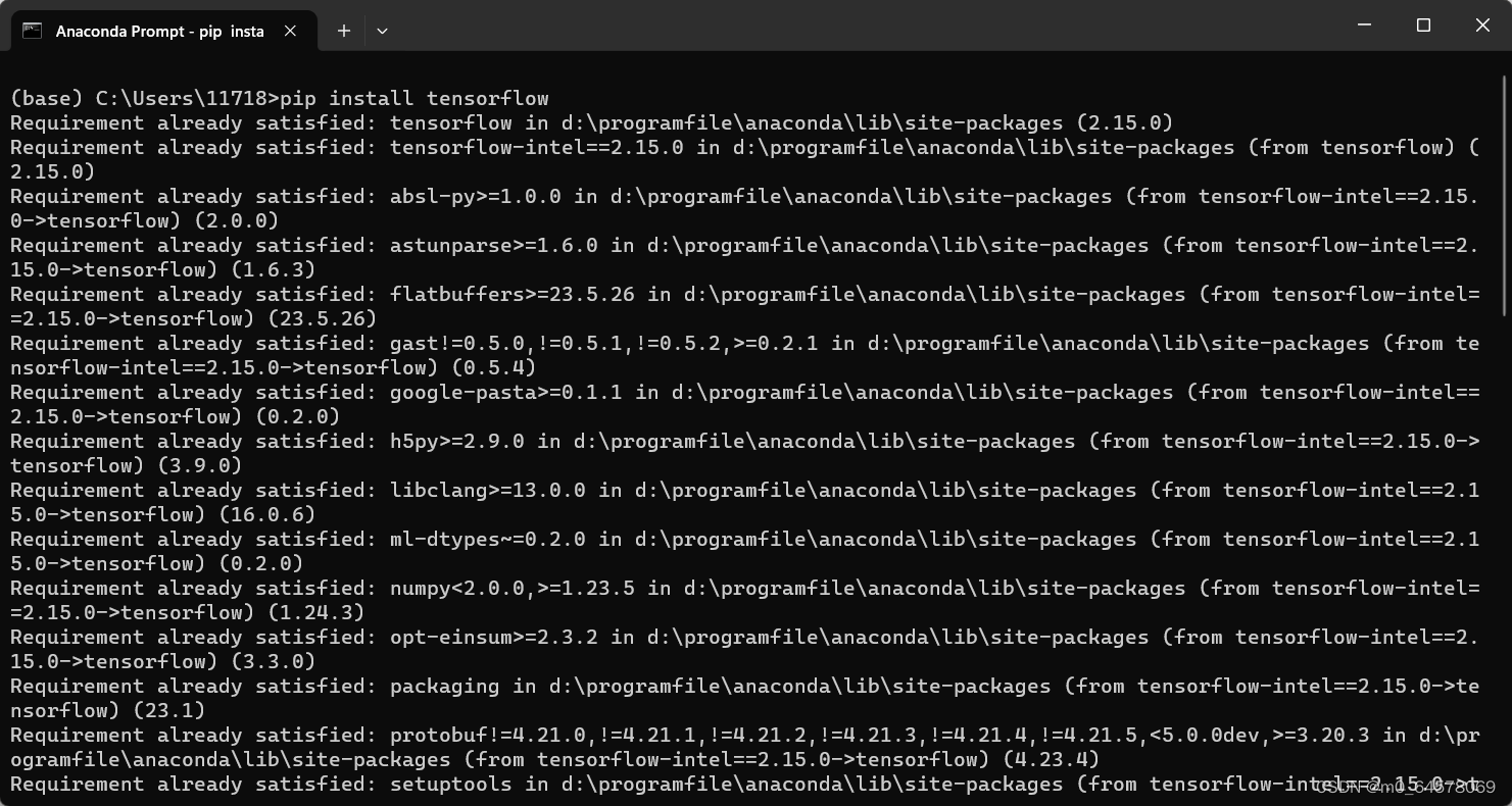 Windows环境下安装Anaconda|Tensorflow及创建虚拟环境_windows 安装tensorflow-CSDN博客