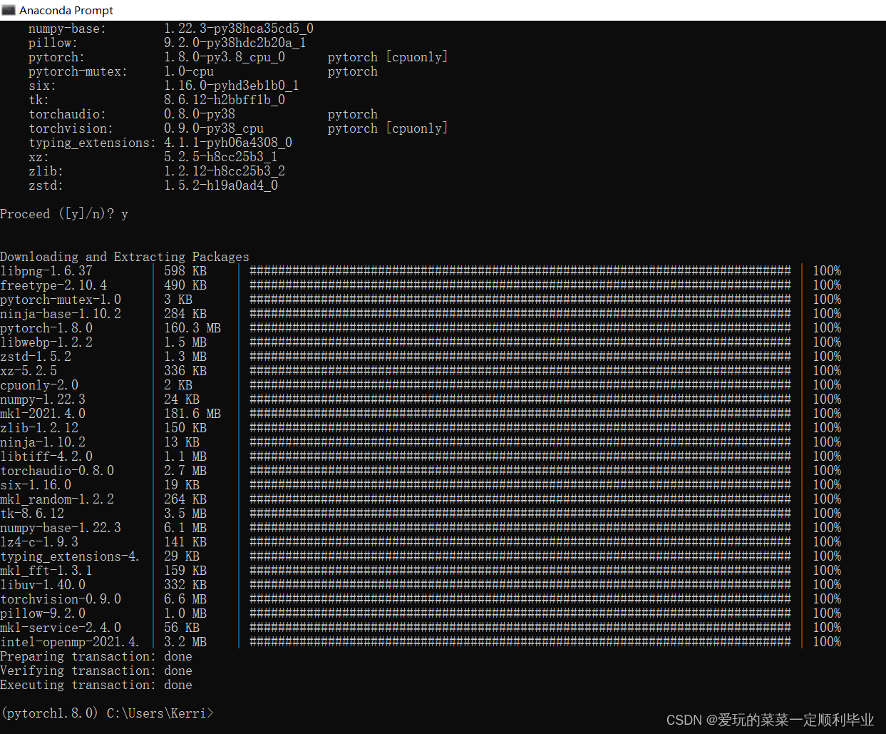 记录Windows下CPU电脑中PyTorch的安装_conda 安装pytorch1.8-CSDN博客