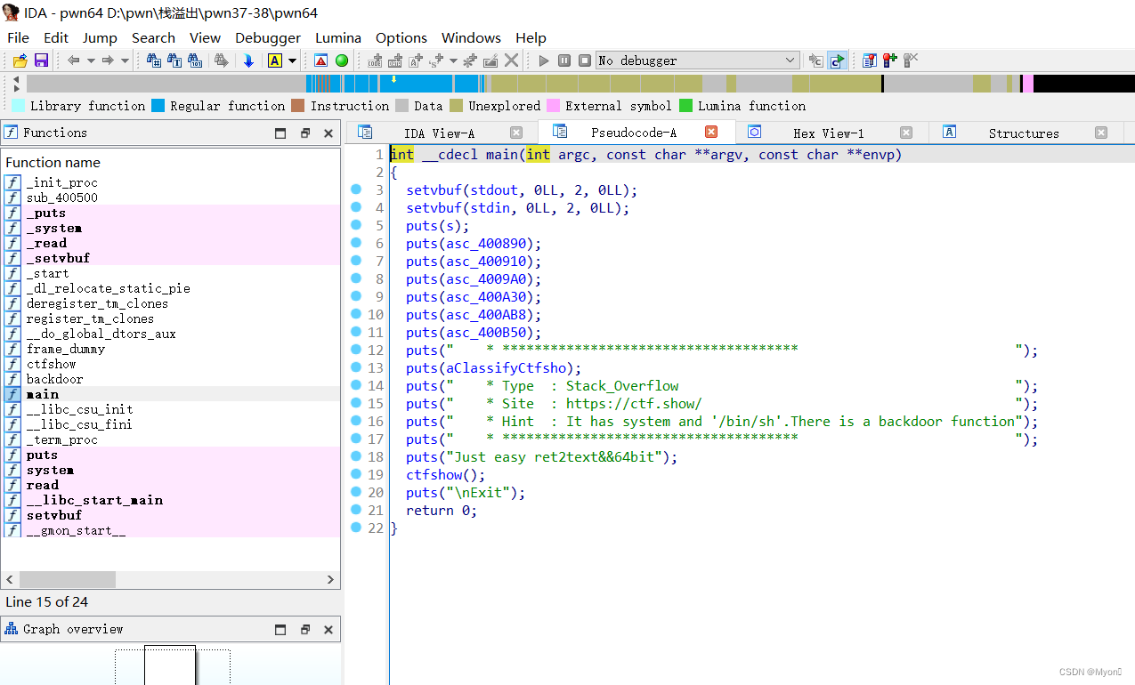 Ctfshow Pwn 栈溢出（pwn37 Pwn38）ctfshow Pwn38 Csdn博客