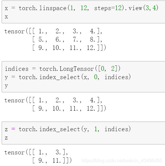 pytorch中的一些函数---torch.cat()、index_select()、torch.gather()_torch.cat中dim什么意思-CSDN博客