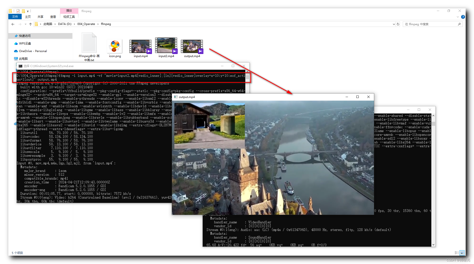 【FFmpeg】Filter 过滤器 ⑤ ( 画中画 - overlay 过滤器 | overlay 过滤器可选参数设置 | 内置参数 | 基础用法 | 控制画中画尺寸及播放效果 | 跑马灯 ...