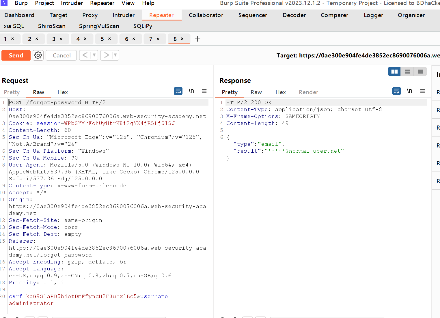 Lab_ Exploiting server-side parameter pollution in a query string_实验室：利用查询字符串中的服务器端参数污染_lab ...
