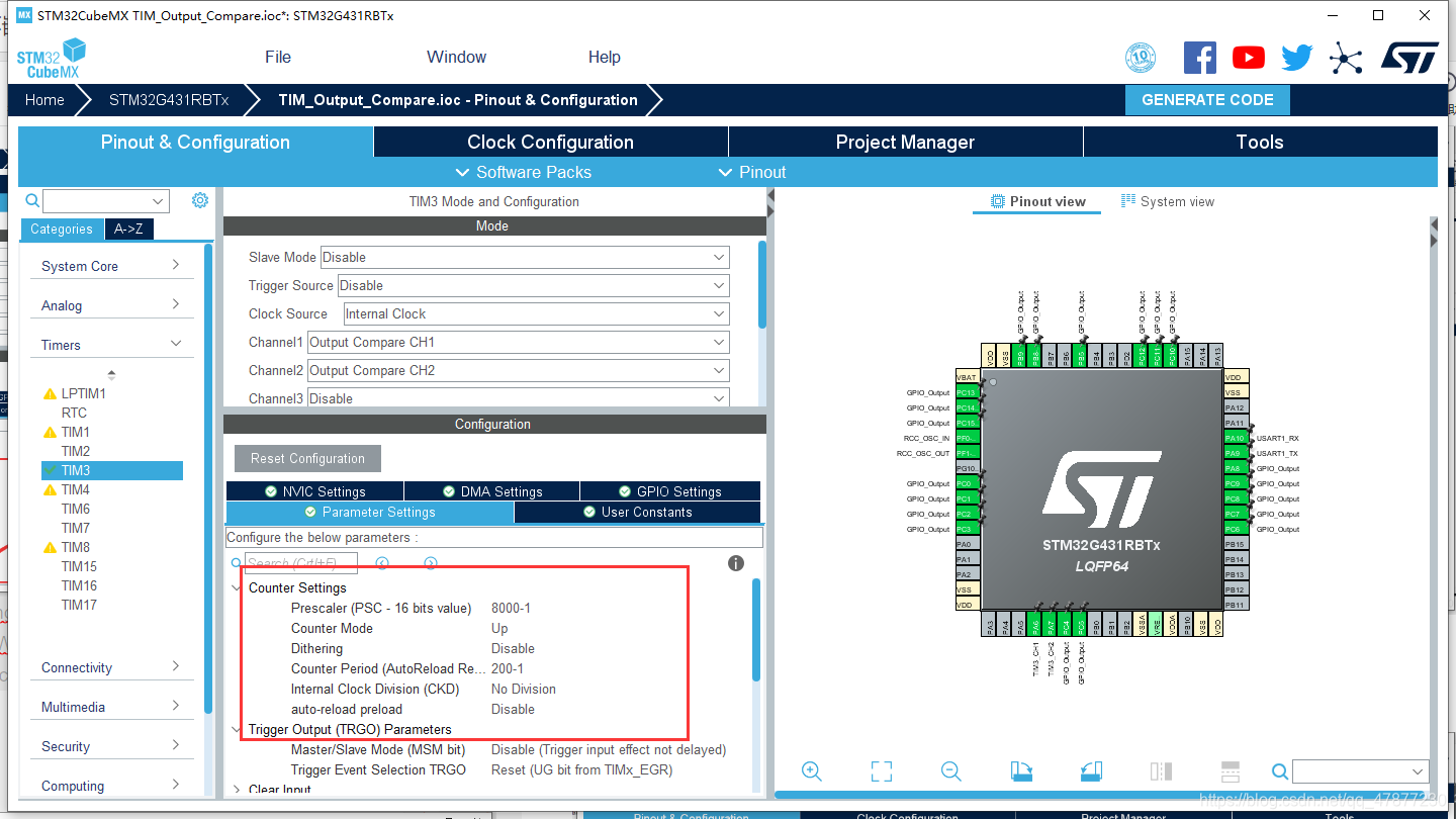 【STM32G4】备战蓝桥杯嵌入式---模块配置---TIM_Output_Compare（2）_stm32g4 compare unit2-CSDN博客