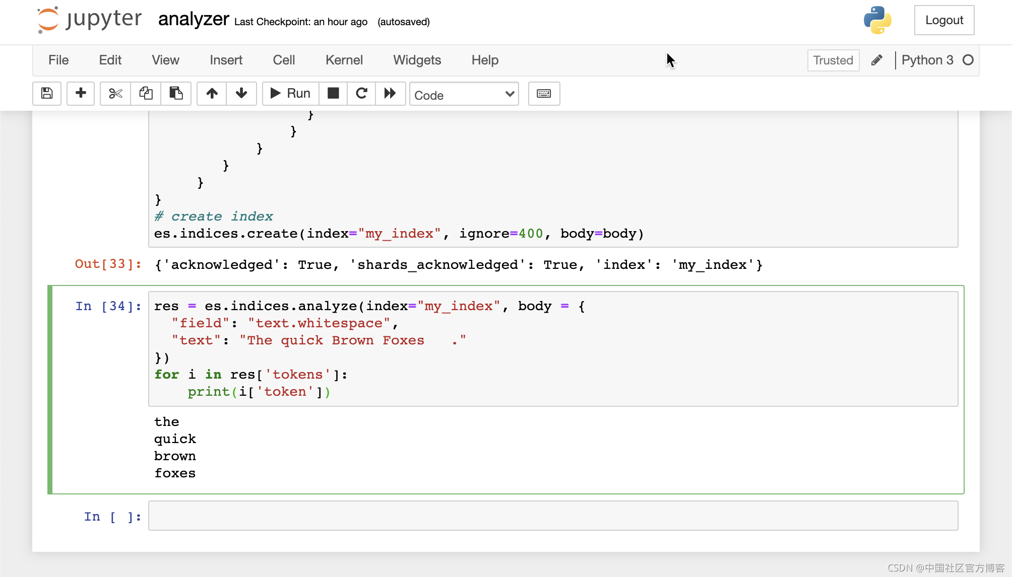 Elasticsearch：Analyzer 在 Python 中的运用_python es analyzer-CSDN博客