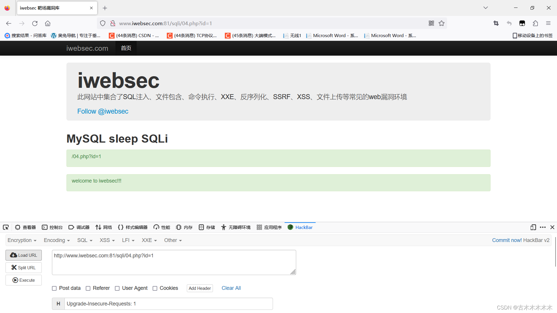 iwebsec靶场SQL注入-sleep注入_iwebsec解析sleep注入-CSDN博客