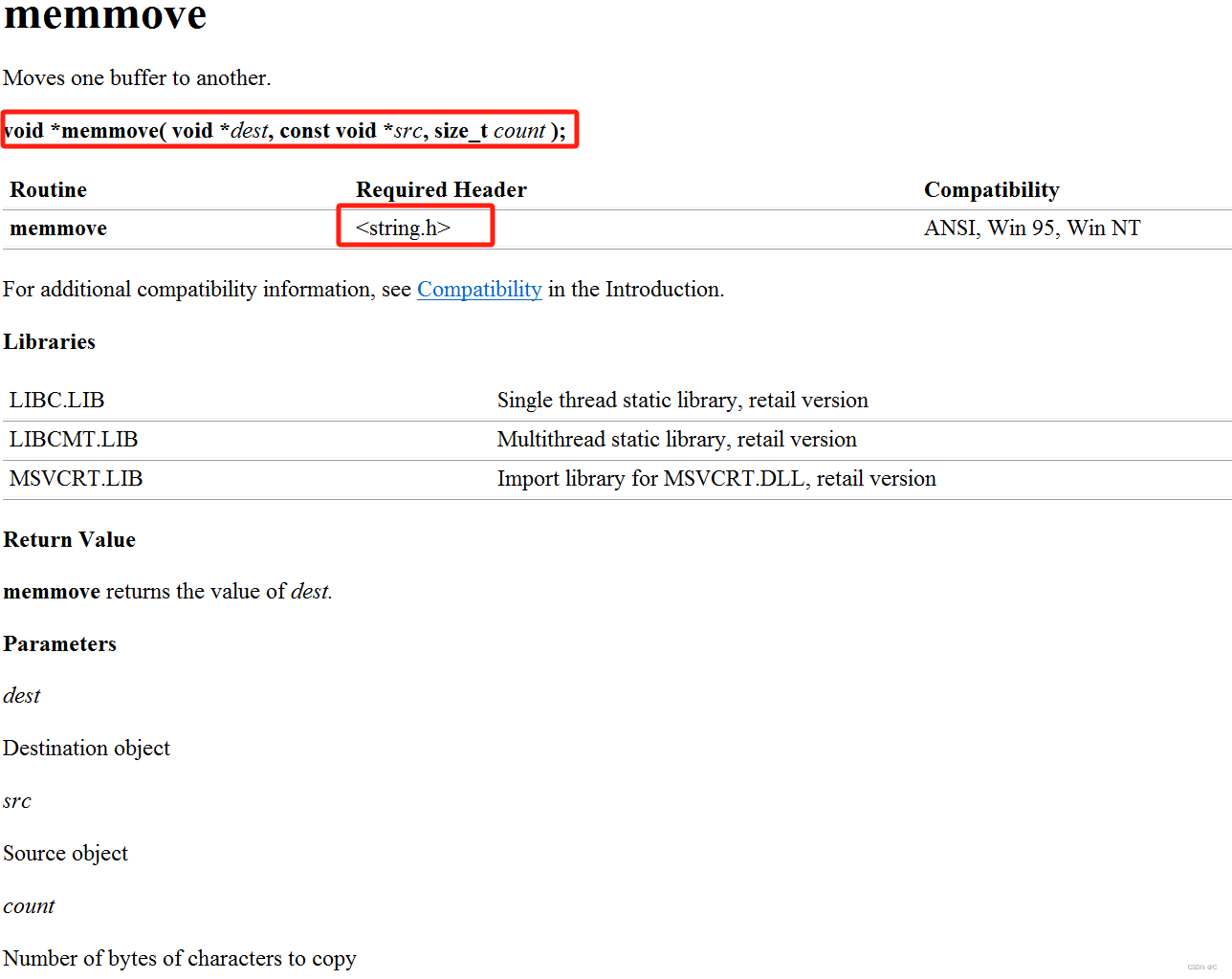 深入解析C语言内存操作函数：memcpy,memmove,memset,memcmp-CSDN博客