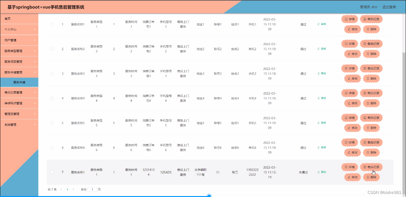 Springboot毕设项目基于springboot+vue手机售后管理系统5rr5d（java+VUE+Mybatis+Maven+Mysql）_基于springboot和vue的h5-CSDN博客
