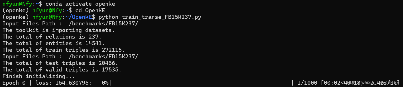 Openke复现与使用(一)配置环境与复现transe、complex Csdn博客 0200