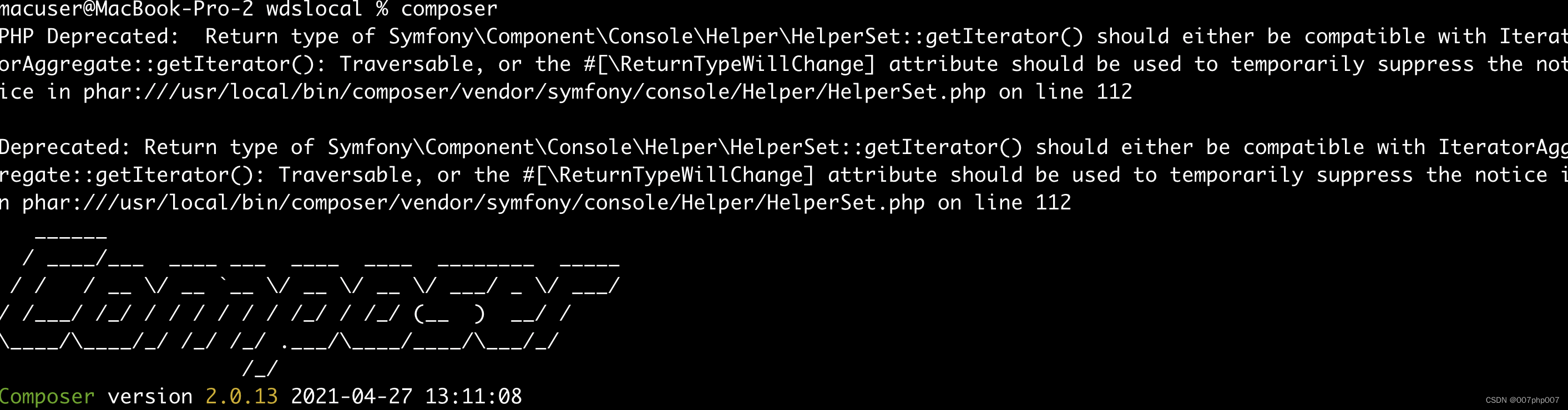 Mac更新和使用composer Should Either Be Compatible With Iteratoraggregate Csdn博客