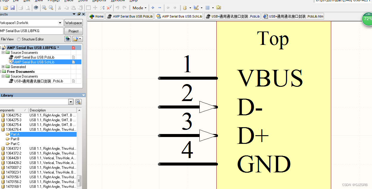基于USB-A口 D口 Mini-USB Micro-USB 最全USB接口RJ45+TFCARD卡pcb封装 Altium库（AD库 ...