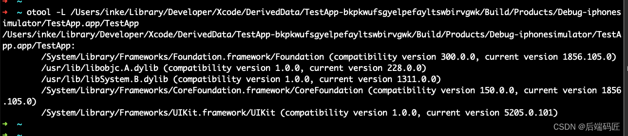 【iOS】使用 otool 命令查看 App 所使用的动态库_otool -l-CSDN博客