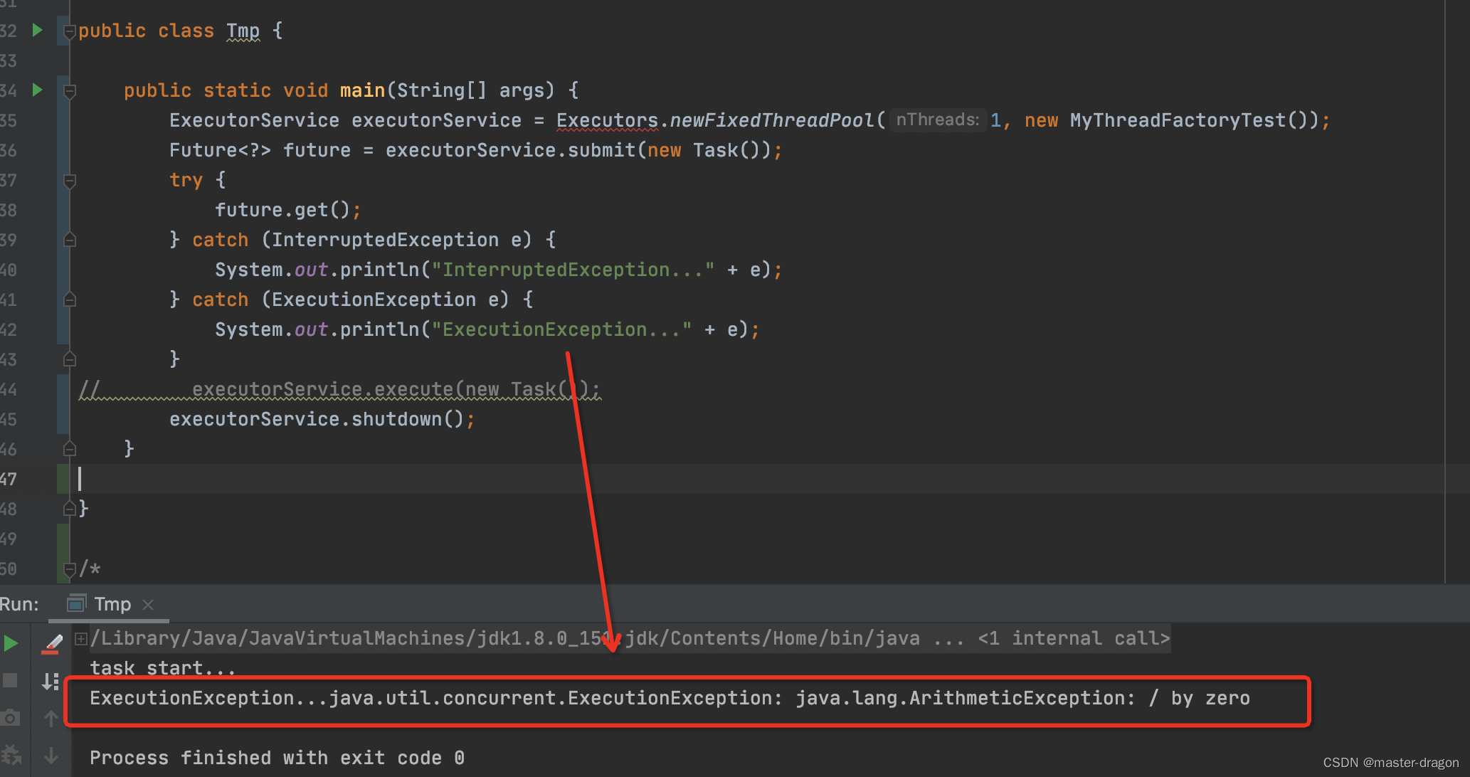 线程池中某个线程执行有异常，该如何处理？_线程池中一个线程异常,其它停止-CSDN博客