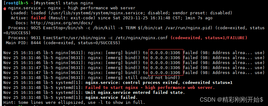 Job for nginx.service failed because the control process exited with error code. See “systemctl ...