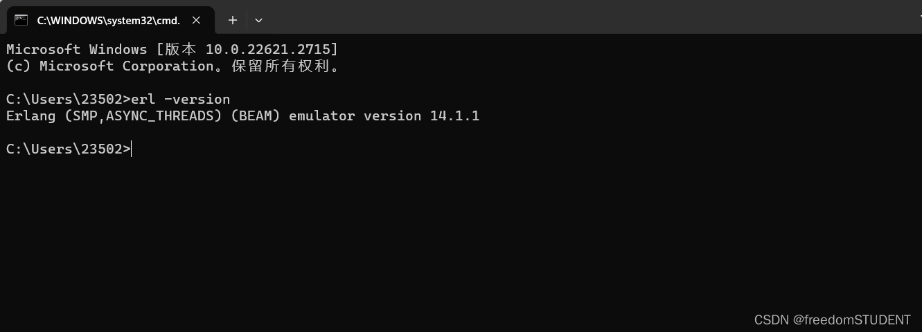 【报错栏】（rabbitMQ) Could not load module C:\Program Files\Erlang OTP\erts-14.1.1\bin\erlexec.dll ...