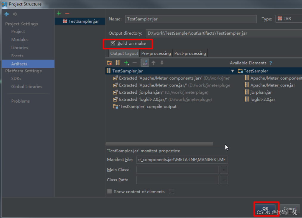 Idea Java项目 导入jar包，打jar包 和 Java运行jar命令提示没有主清单属性idea打包jar没有主清单属性 Csdn博客