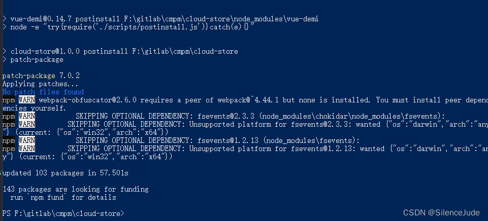 npm ERR! path F:\gitlab\cmpm\cloud-store\node_modules\chromedrivernpm ERR! command failed 处理办法 ...
