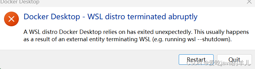 Docker Desktop - WSL distro terminated abruptly-CSDN博客
