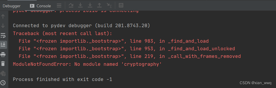 Python使用常见错误汇总_modulenotfounderror: no module named 'cryptography-CSDN博客