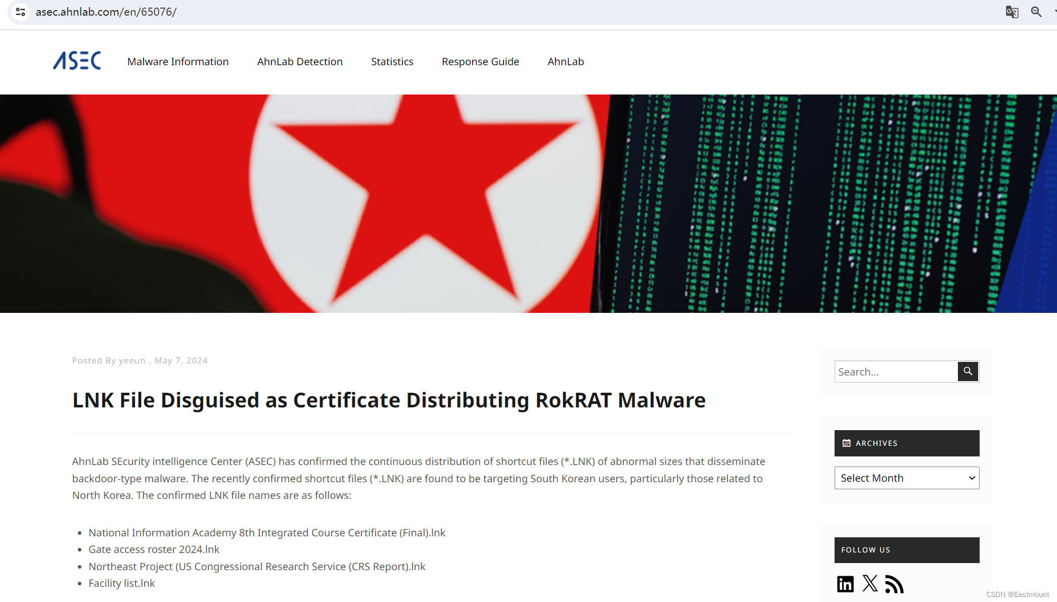 [译文] 恶意代码分析：2.LNK文件伪装成证书传播RokRAT恶意软件（含无文件攻击）_358122718ba11b3e8bb56340dbe94f51-CSDN博客