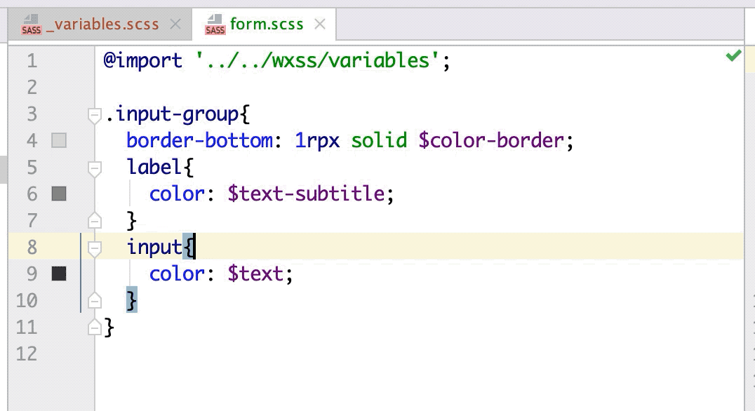 小程序如何使用 scss 编写 css 输出 wxss， phpStorm webStorm_微信小程序 scss语法-CSDN博客