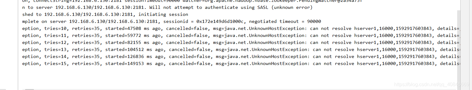 java连接HBase,连接不上报错can not resolve_call exception, tries=12, retries=35, started=6846-CSDN博客