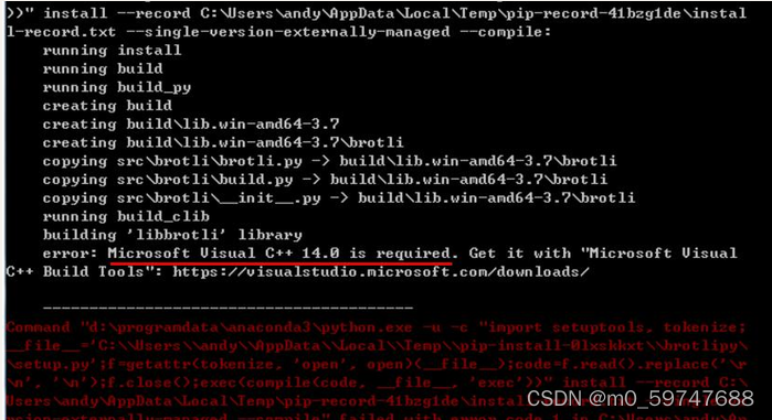 pip遇到error: Microsoft Visual C++ 14.0 is required_pip mysql error: microsoft visual c++ 14.0 is ...
