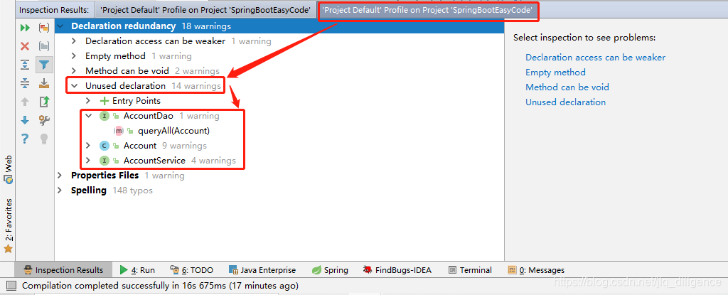 IntelliJ IDEA查找Java项目中，没有被使用或者没有被调用的无效方法，附具体操作截图_idea 怎么找没调用过的service ...
