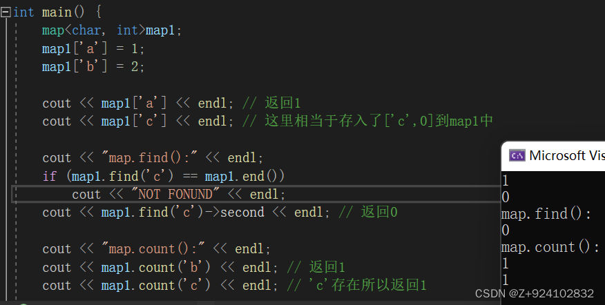 C++中map查找元素是否存在的3种方式_c++ map find-CSDN博客