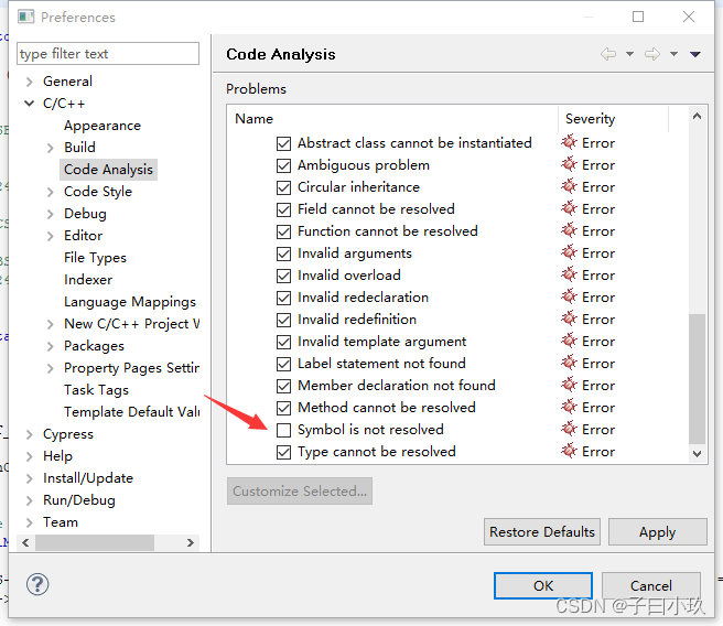 eclipse 交叉编译提示错误 ：LocationType Symbol ‘NULL‘ could not be resolved_symbol 'null' could not be ...