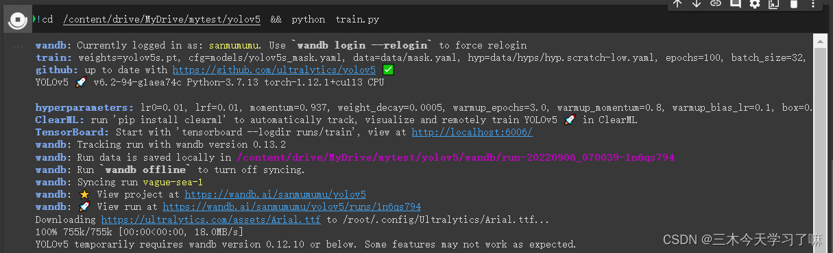 【目标检测算法】利用wandb可视化YOLO-V5模型的训练_yolov5 wandb-CSDN博客