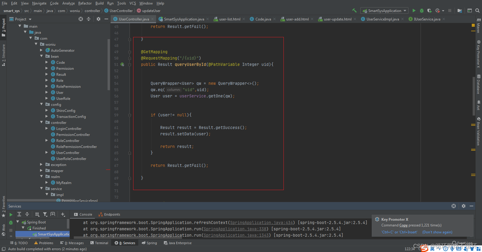 Caused by: java.lang.IllegalStateException: Ambiguous mapping. Cannot map ‘userController ...