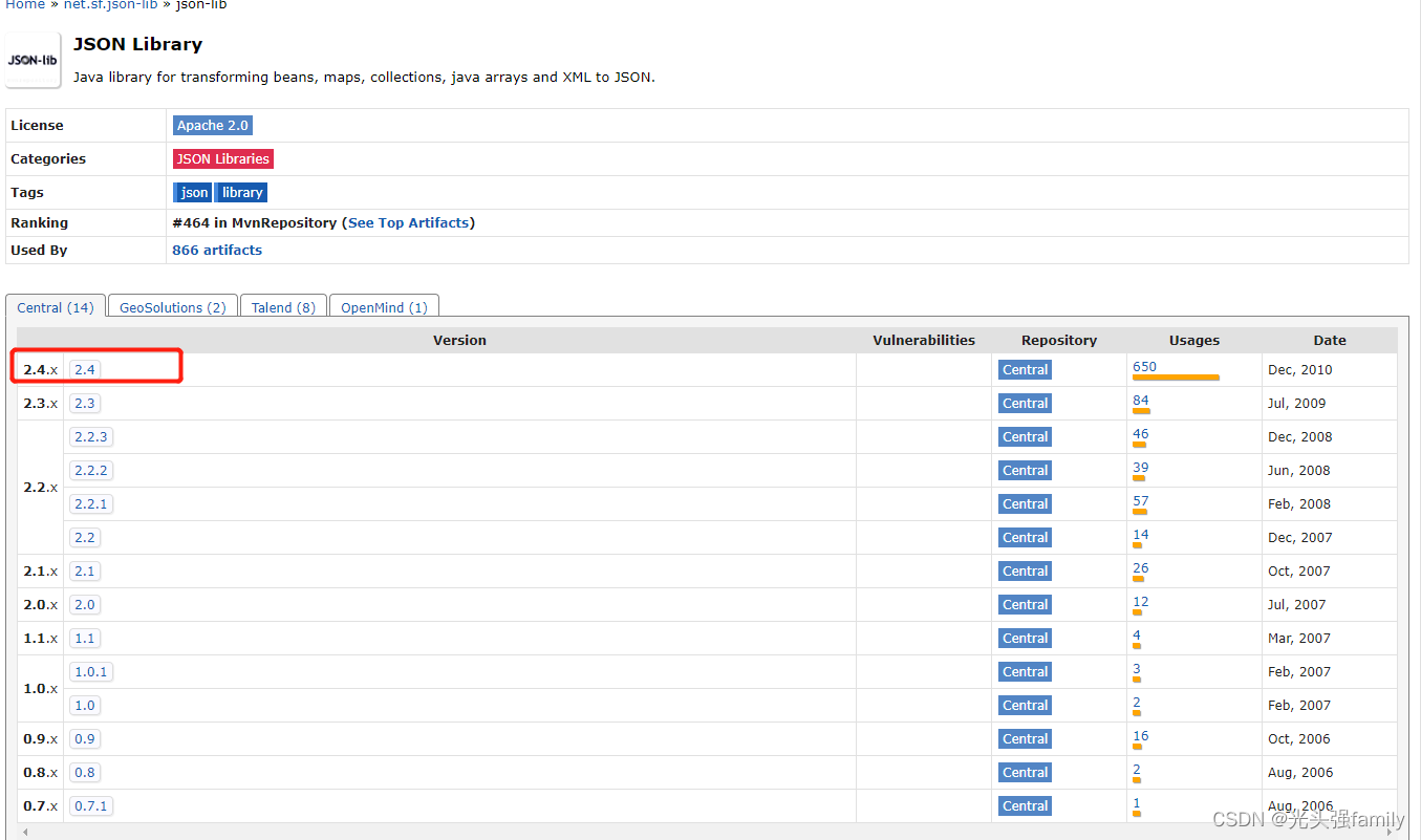 “Cannot resolve net.sf.json-lib:json-lib:2.4”……依赖库找不到-CSDN博客
