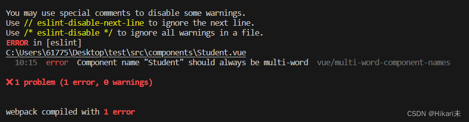 关于Vue脚手架should always be multi-word错误分析_component name "student" should always be multi-wo-CSDN博客