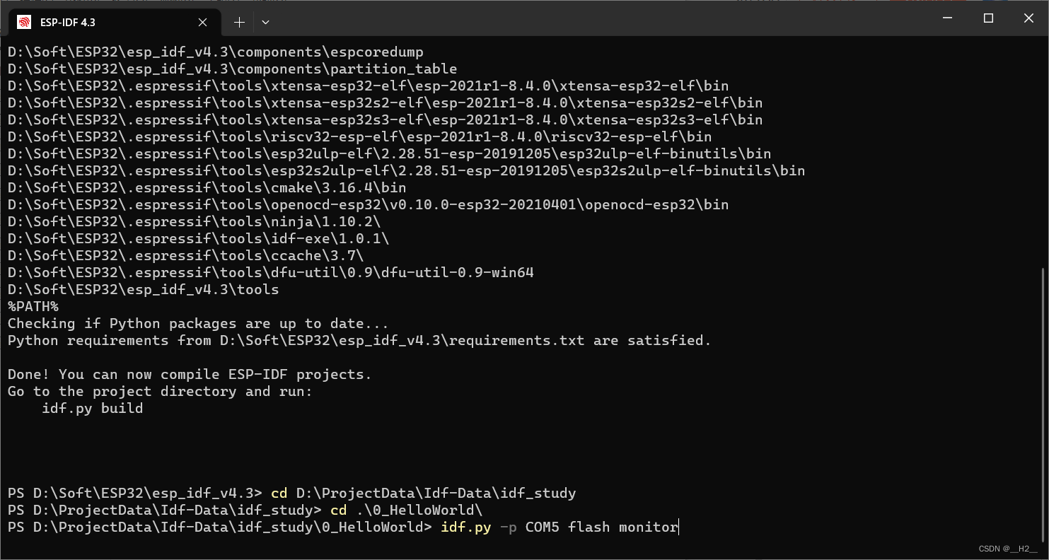 基于FreeRTOS的ESP-IDF开发——1.HelloWorld_esp32 freertos espidf-CSDN博客